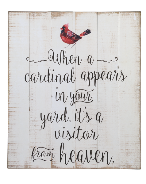 Cardinal Visitor From Heaven Wall Art - Inspirational Rustic Sign ...